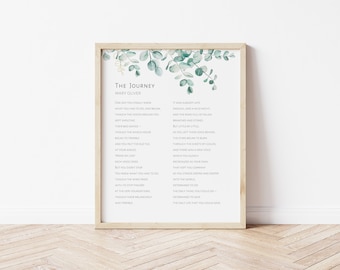 The Journey Mary Oliver Poem Printable / Quotable Wall Art / Poetry ...