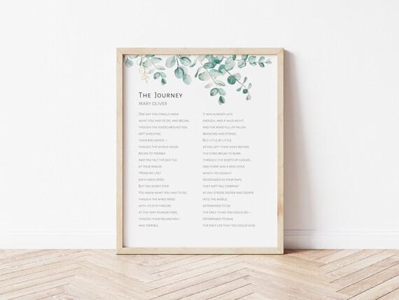 The Journey Mary Oliver Poem Printable / Quotable Wall Art / | Etsy ...