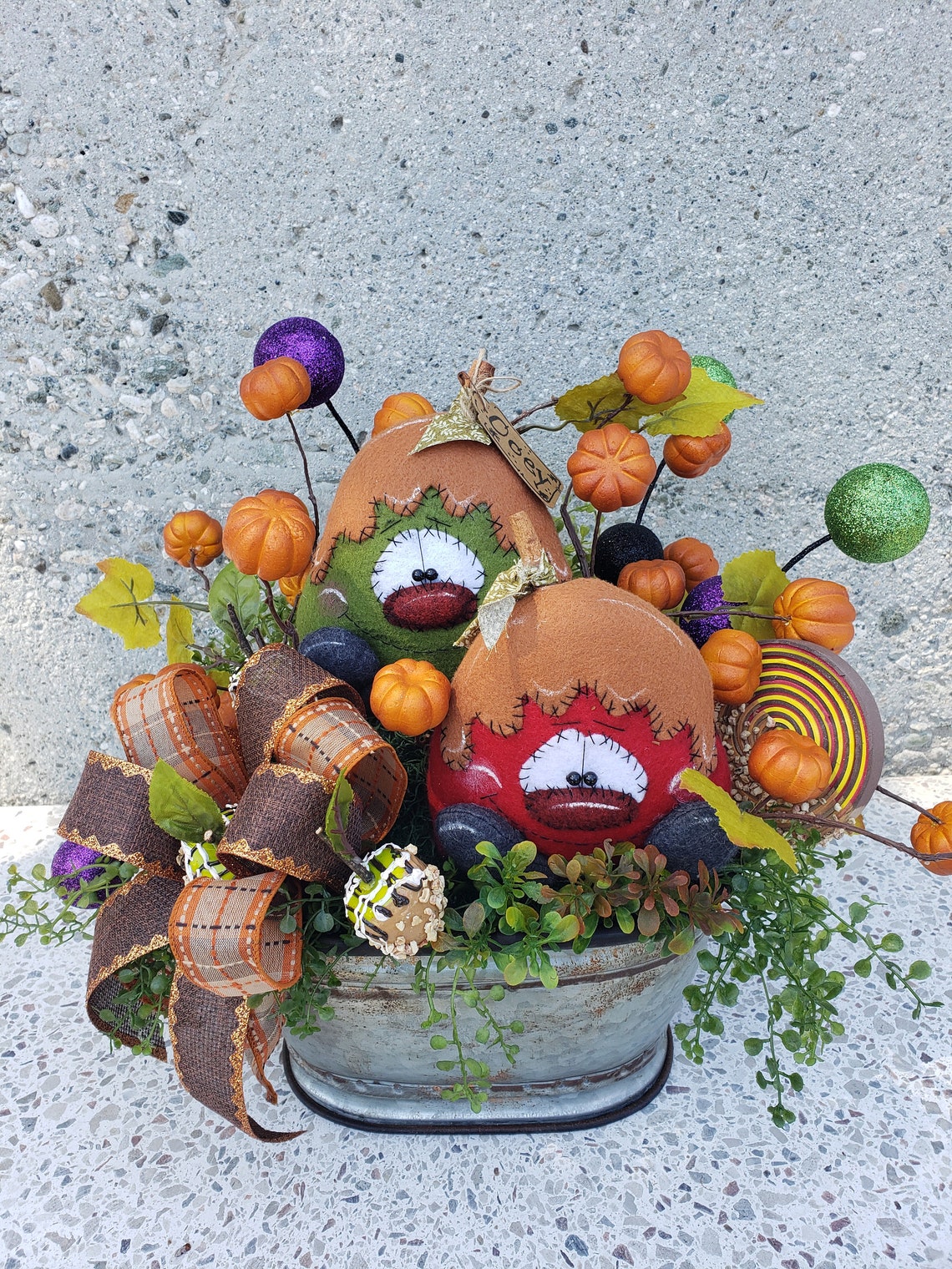 Halloween Candy Apple Table Decor Whimsical Halloween - Etsy