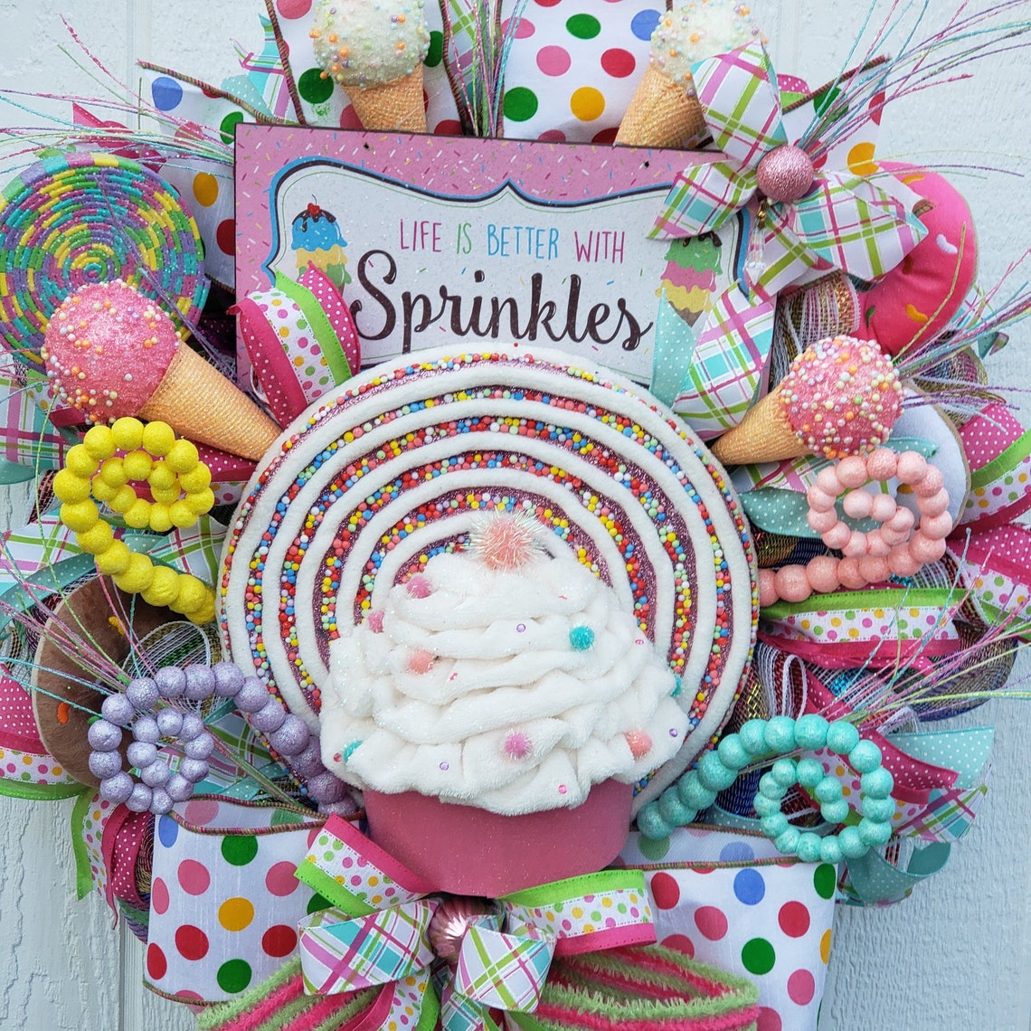 Ice Cream Wreath Better With Sprinkles Candy Sweets Wreath - Etsy
