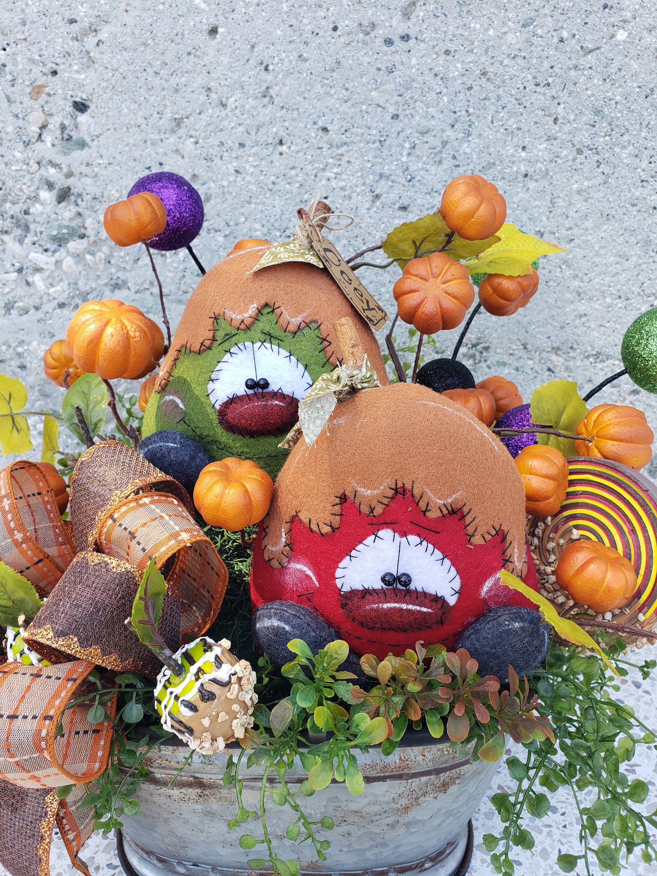 Halloween Candy Apple Table Decor Whimsical Halloween - Etsy