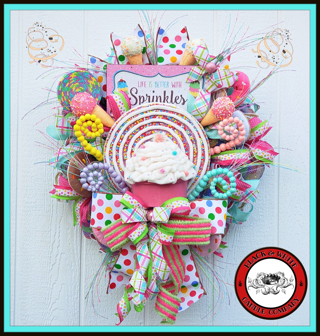 Ice Cream Wreath Better With Sprinkles Candy Sweets Wreath - Etsy
