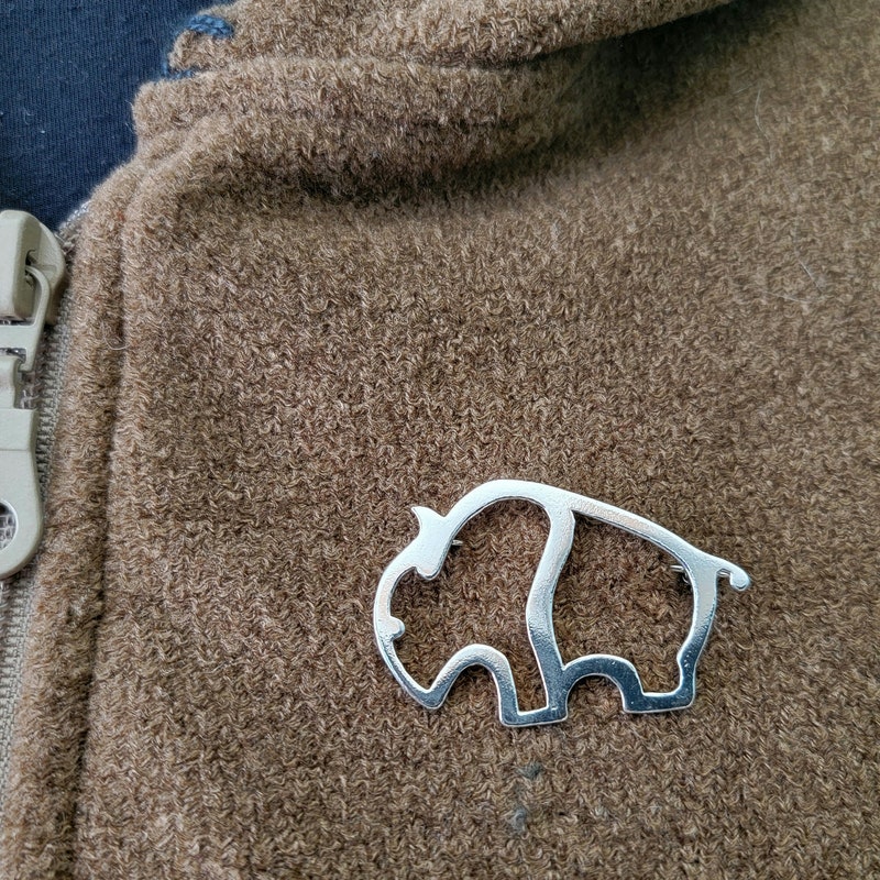 Sterling Silver Buffalo Pin - Etsy