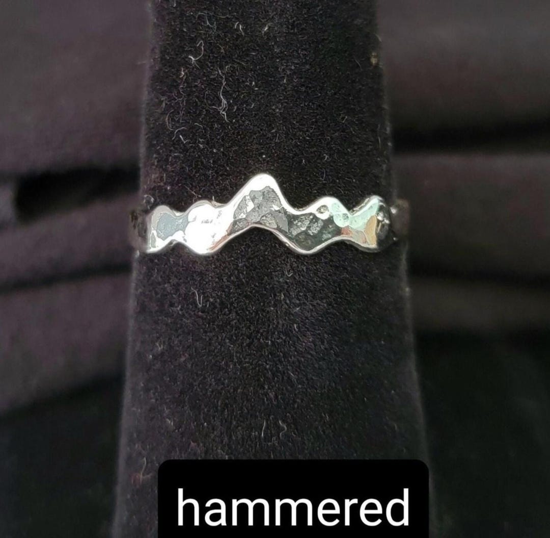 A Mountain Ring, 925 Sterling Silver Dainty Stackable Teton Band, Cute ...