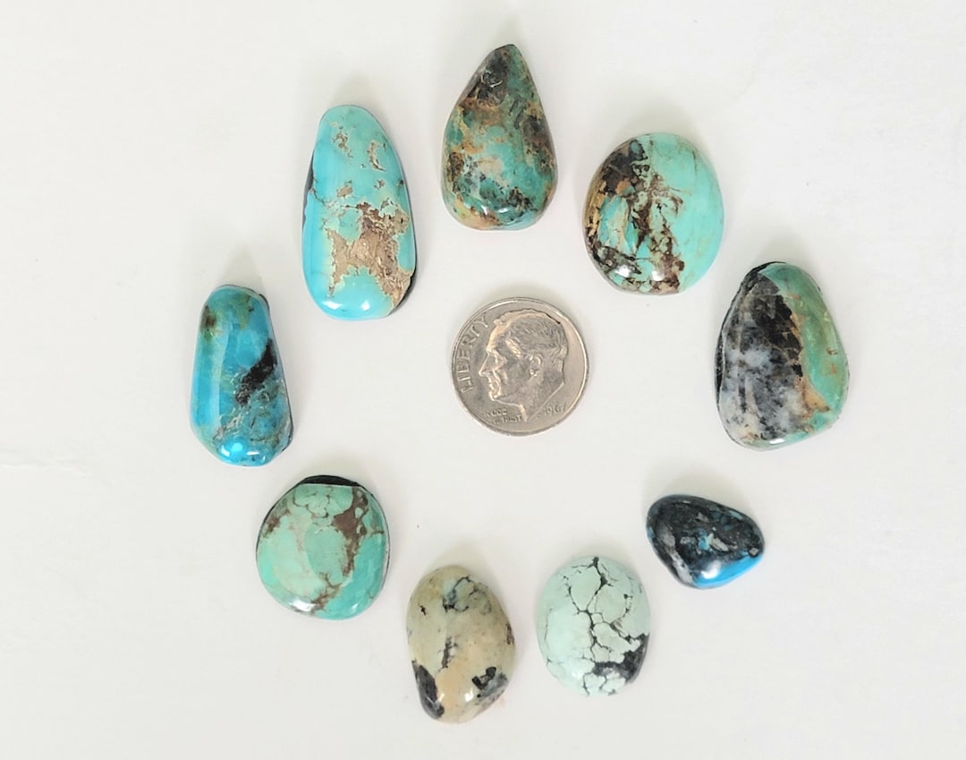Turquoise Cabochons USA Sourced Hand Cut Blue & Green Real Natural ...