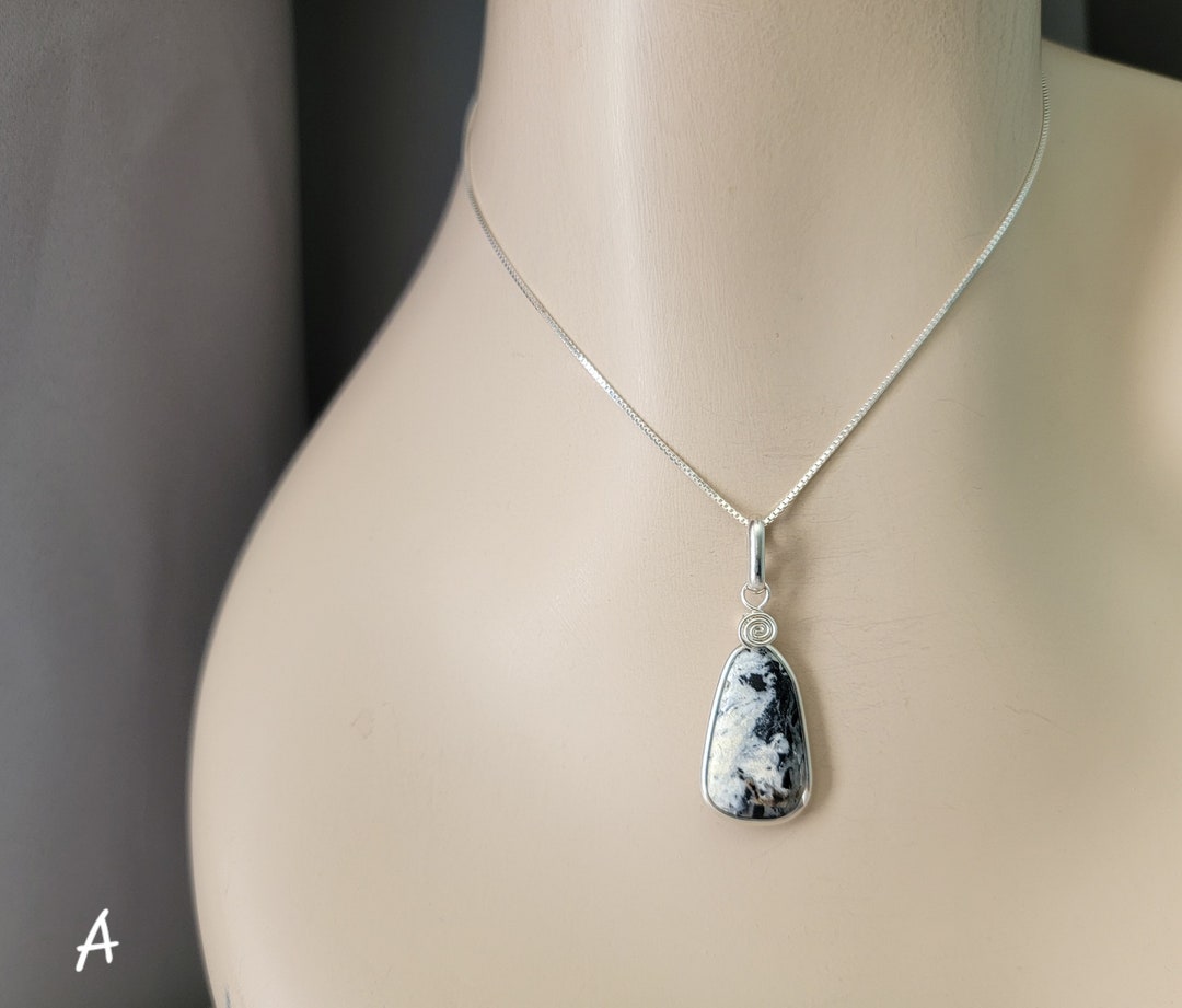 White Buffalo Turquoise Necklace, Sterling Silver Artist Detailed ...