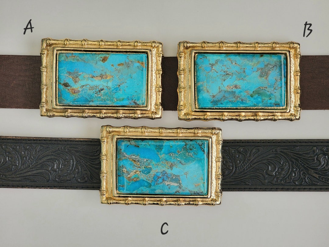 Natural Stone Belt Buckles, Large Turquoise Statement Stone Buckles ...
