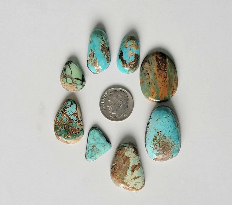 Natural Turquoise Cabochons USA Sourced Hand Cut Blue & - Etsy