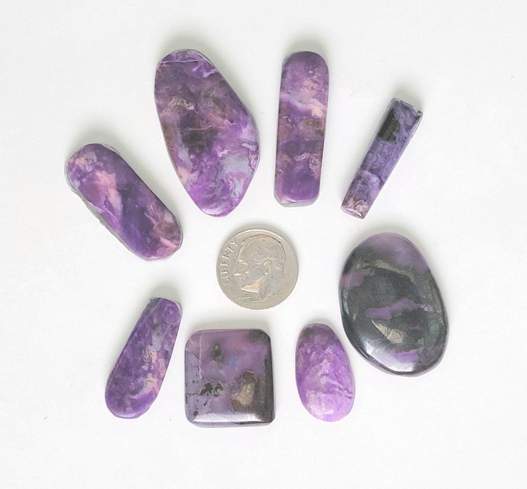 Sugilite Cabochons, Natural Rare Real Sugilite Purple Pink Stone, 8 ...