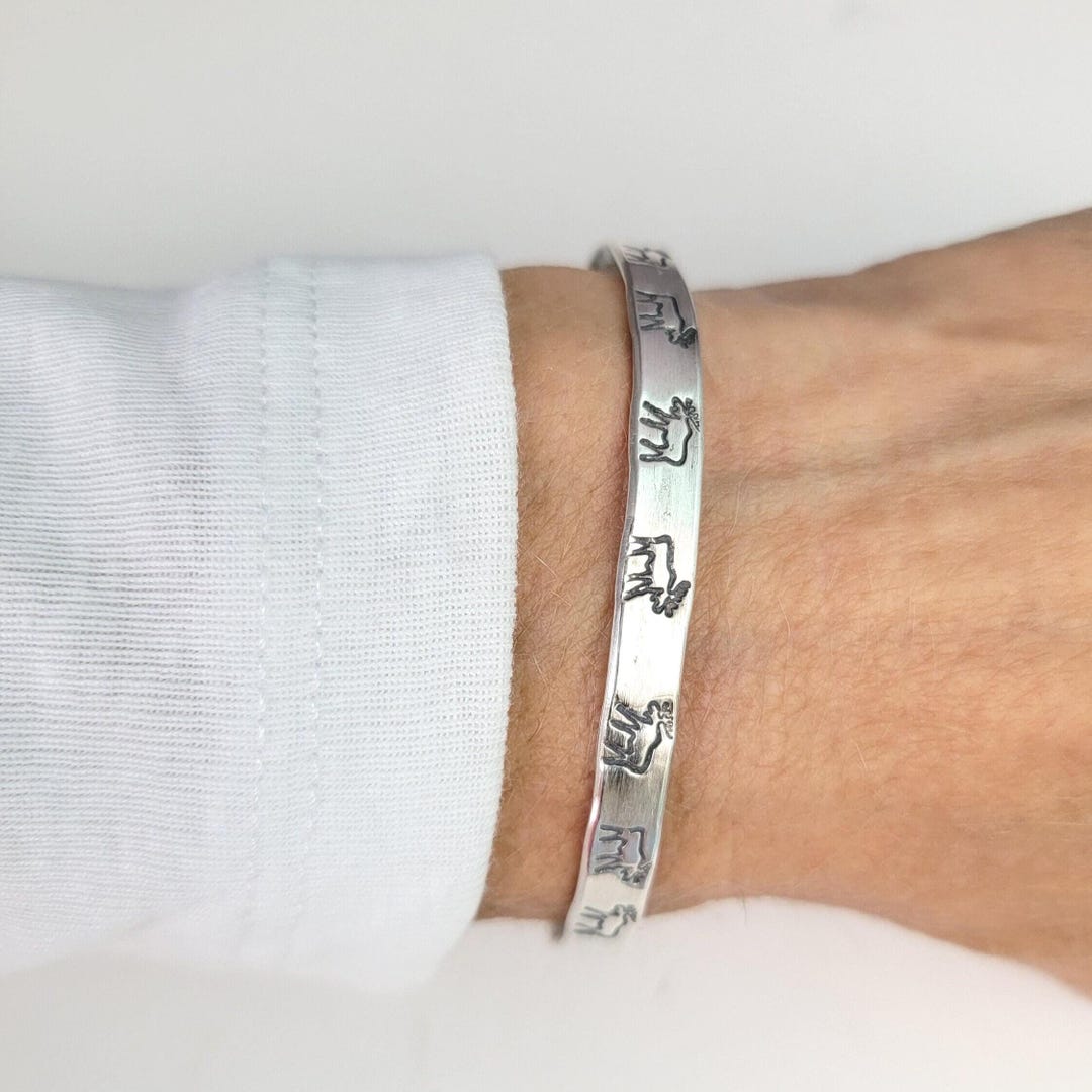 Moose Cuff Bracelet Handmade Sterling Silver Cuff for Moose Lovers ...