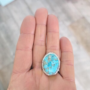 Handmade Castle Dome Turquoise Ring: Sterling Silver Mountain Design - Etsy
