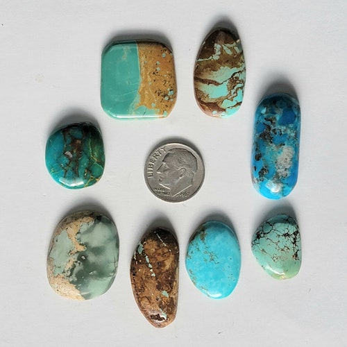 Natural Turquoise Cabochons USA Sourced Hand Cut Blue & - Etsy