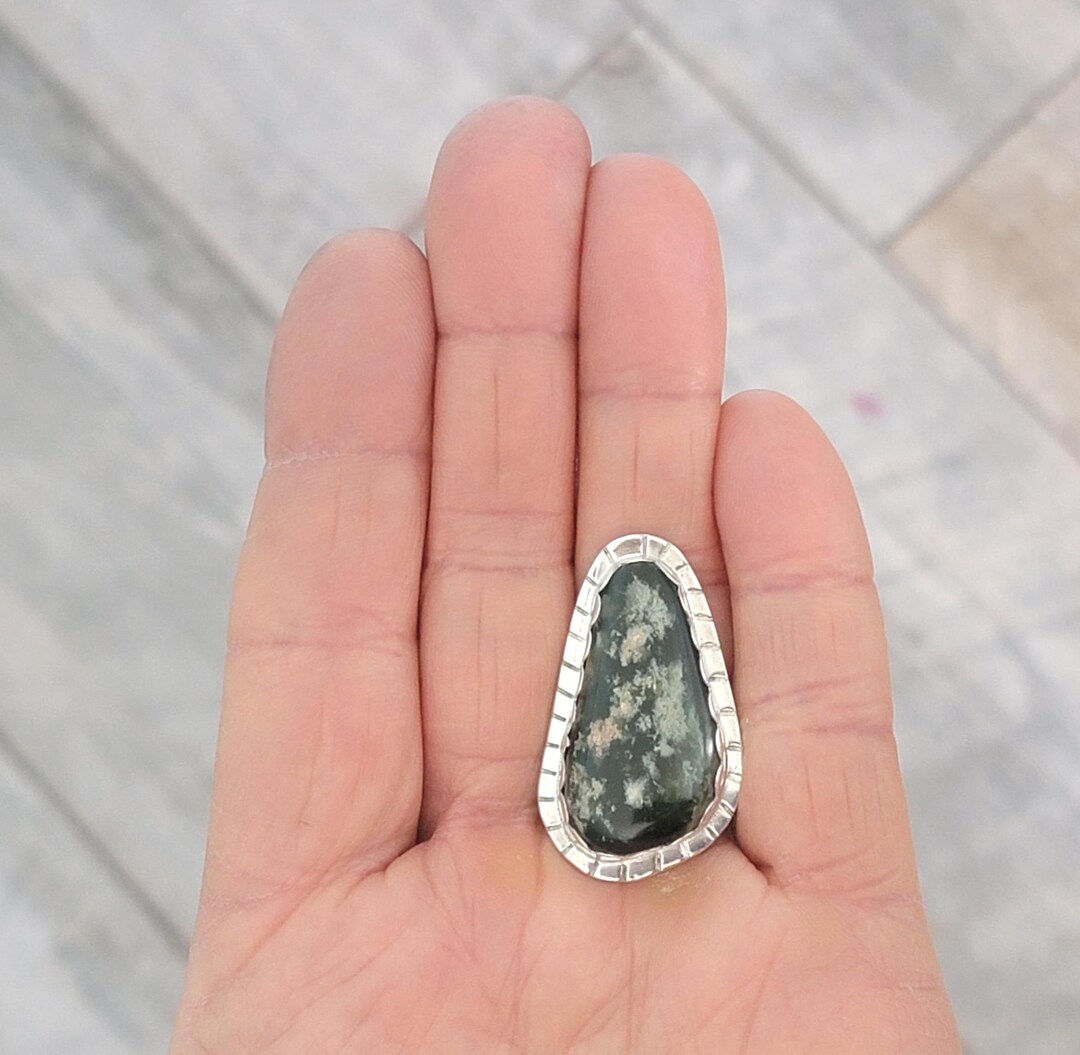 Jade Ring, Natural Wyoming Nephrite Jade, Handmade USA Big Jade Stone ...