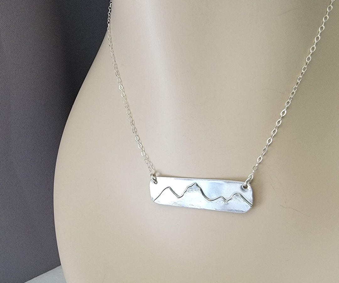 Silver Mountain Necklace Sterling Silver or Copper Adjustable Grand ...