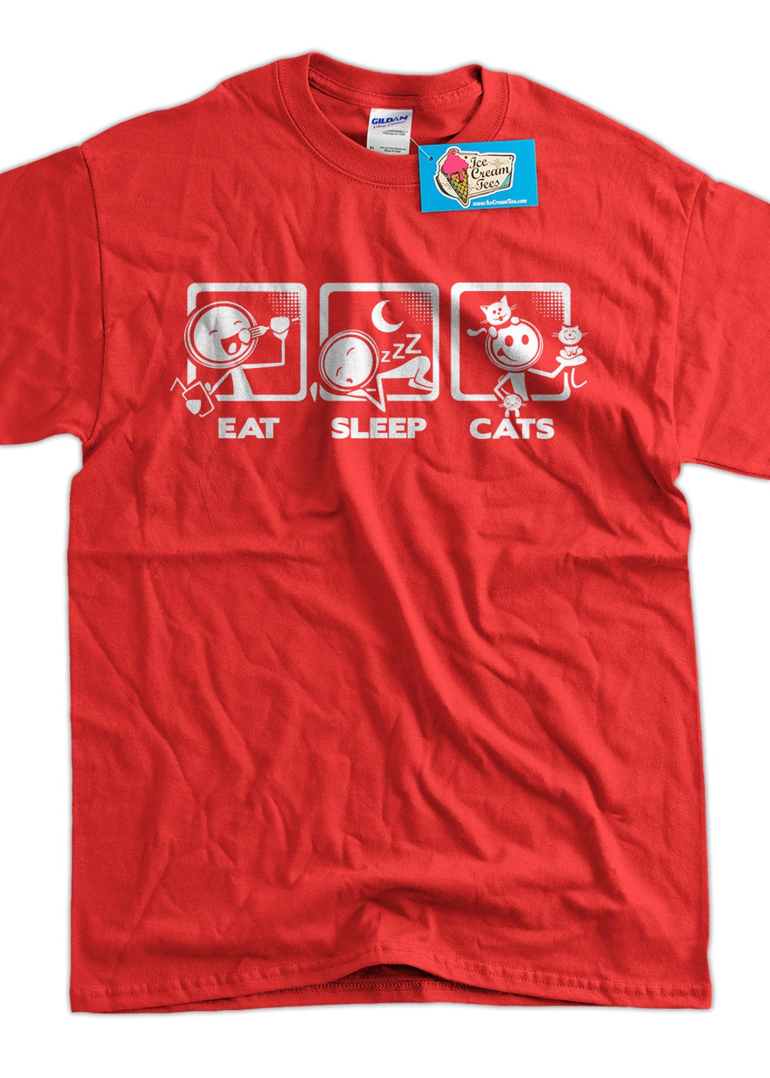 Funny Cat Shirt Cat Lady Cat T-shirt Eat Sleep Cats T-shirt Gifts for ...