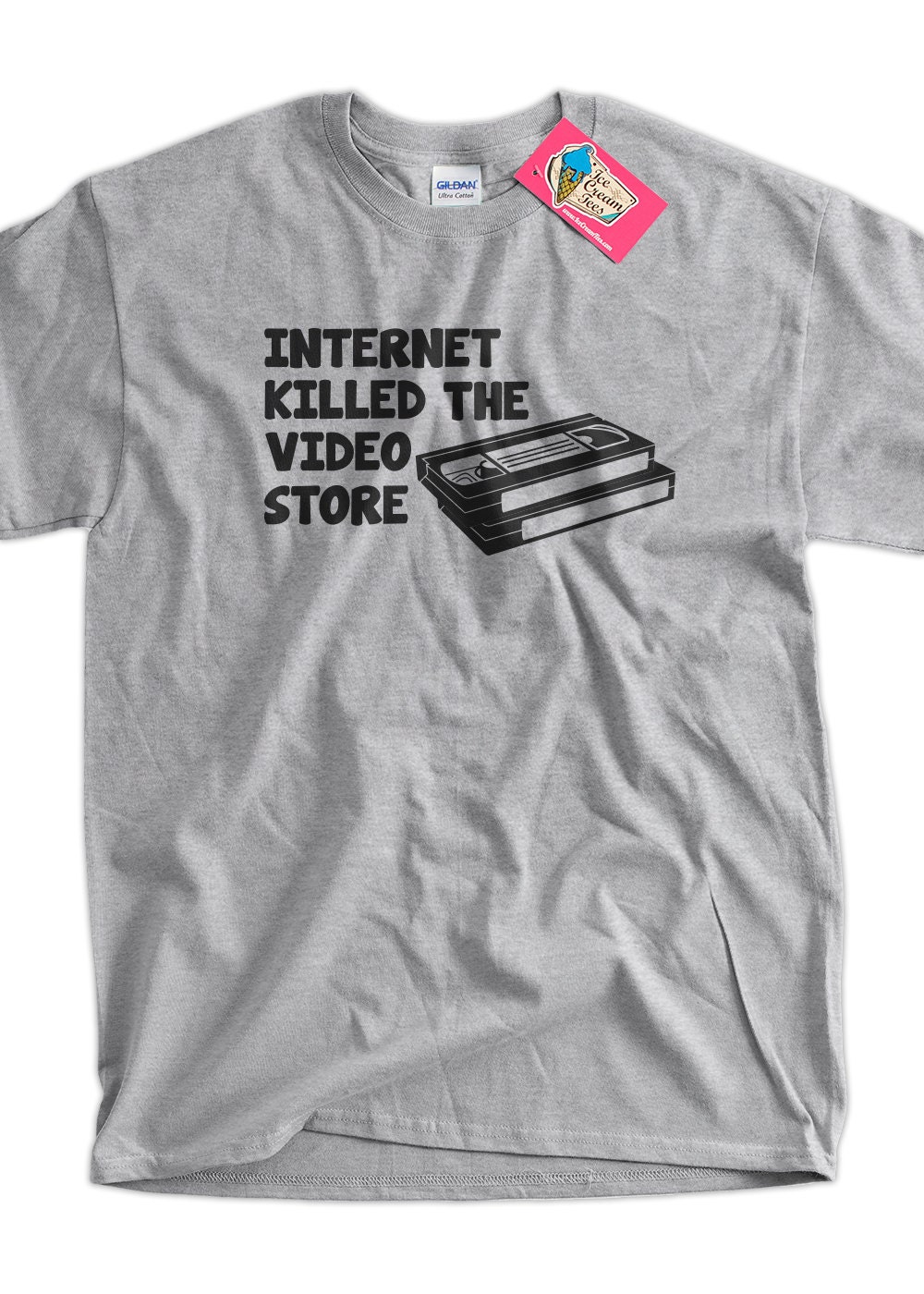 Funny Internet Movie Video T-shirt - Internet Killed Video Store Tee ...