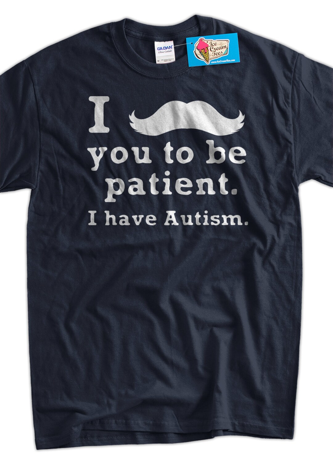 Autism T-shirt Autism Spectrum Autistic Puzzle Piece I Mustache You to ...