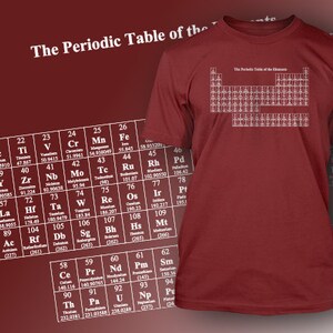 Periodic Table T-Shirt Chemistry elements Geek Nerd School - Etsy Nederland