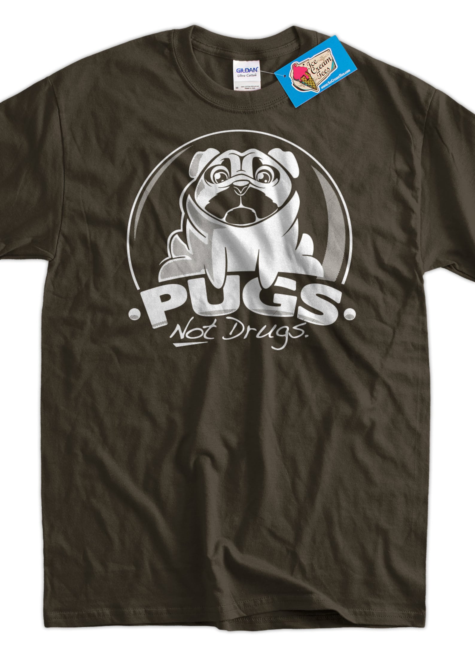 Funny Pug Dog Tshirt Pugs Not Drugs T-shirt Tee Shirt Mens - Etsy