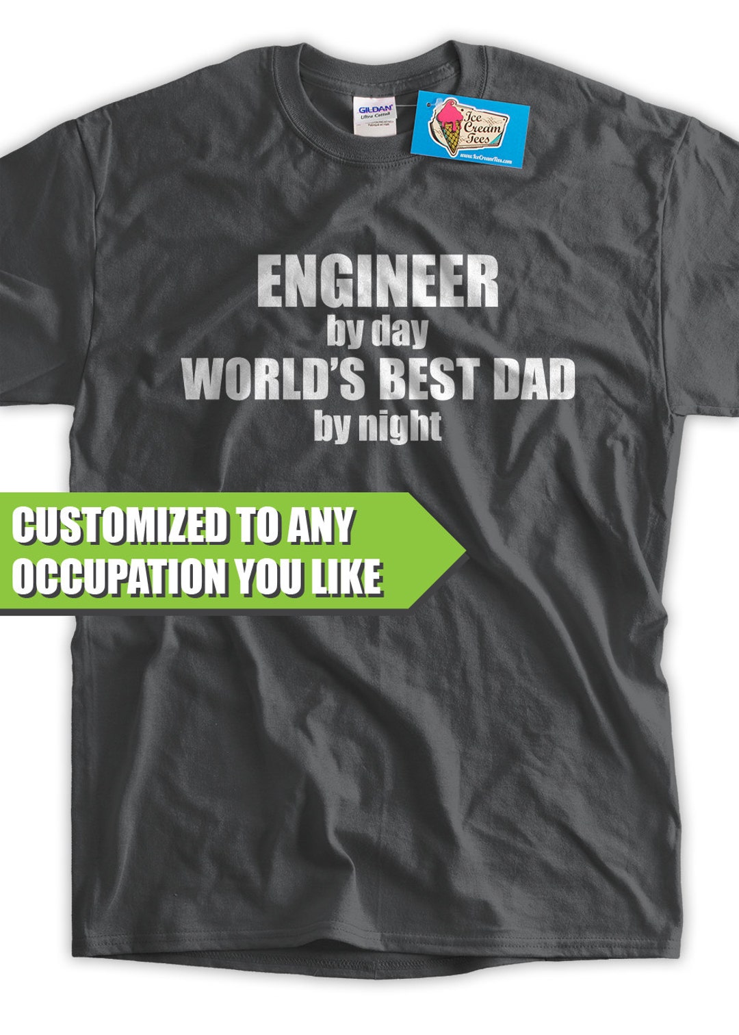Engineer by Day Worlds Best Dad T-shirt Mens CUSTOM JOB Engineering T ...