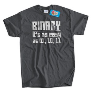 Funny Programmer T-shirt Binary is Easy as 01 10 11 Tshirt Binary Code Geek Tshirt Computer Code ...