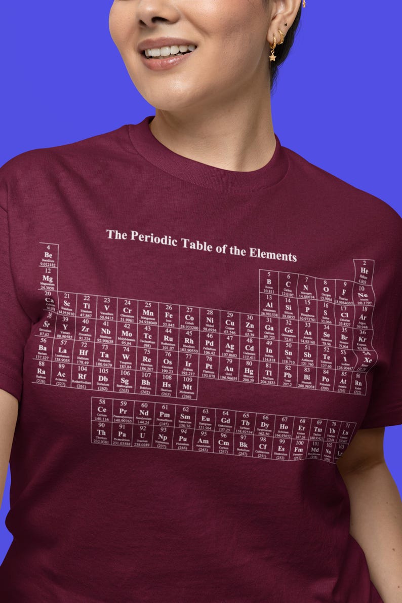 Chemistry T-shirt Periodic Table Tee Shirt Elements Geek Nerd School ...
