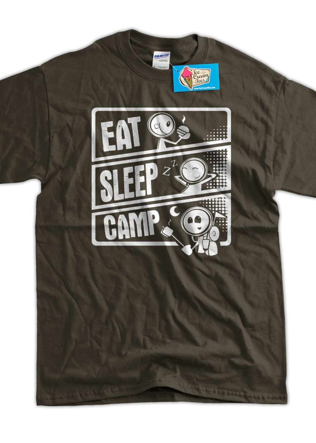Camp Hiking Tent Camping T-shirt Eat Sleep Camp T-shirt Gifts for Dad ...