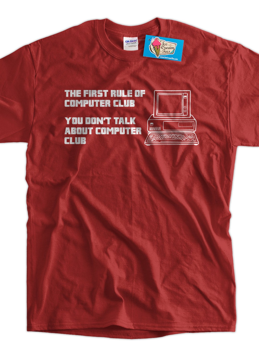 First Rule of Computer Club Screen Printed T-shirt Tee Shirt Tshirt ...