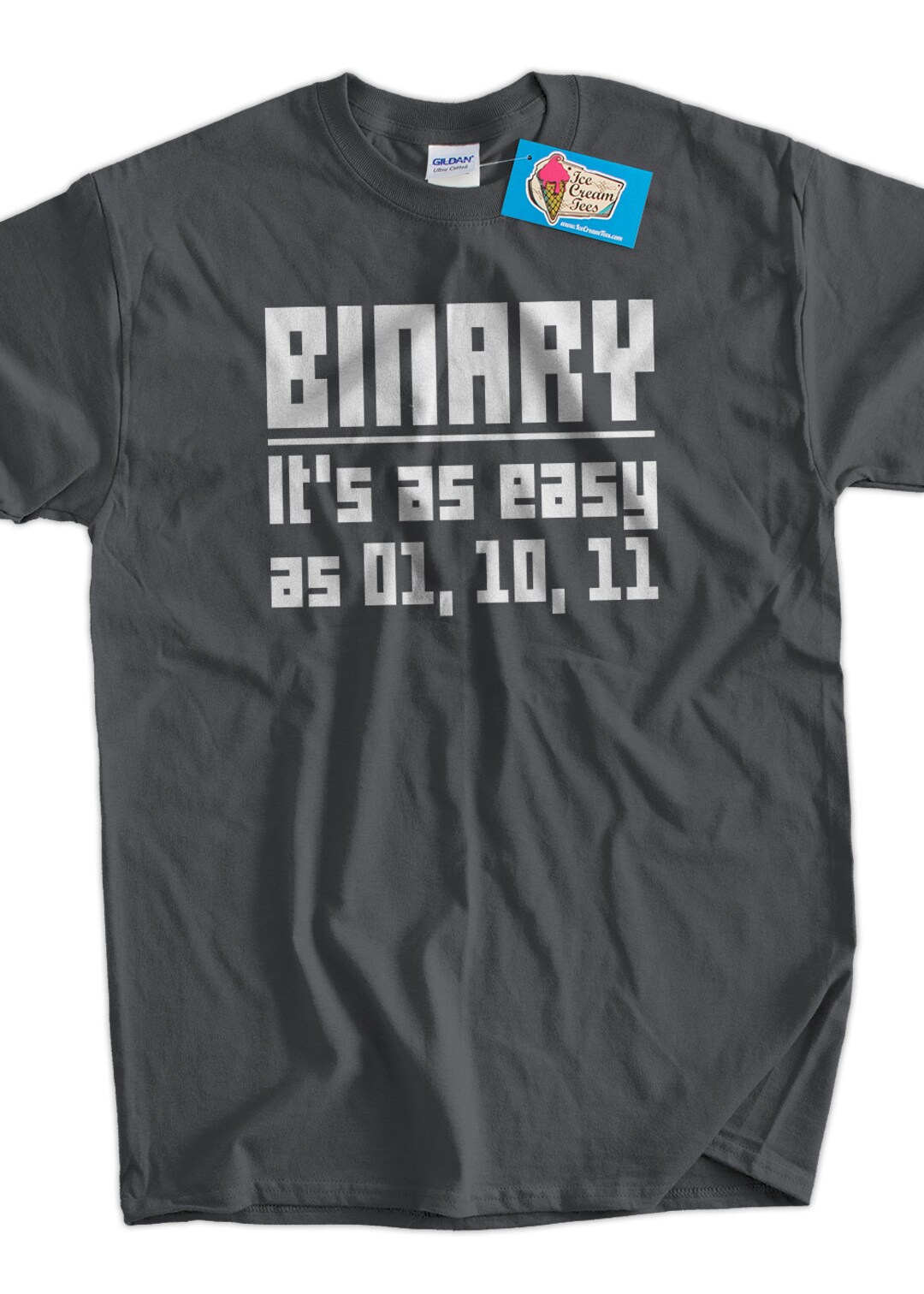 Funny Programmer T-shirt Binary is Easy as 01 10 11 Tshirt Binary Code Geek Tshirt Computer Code ...