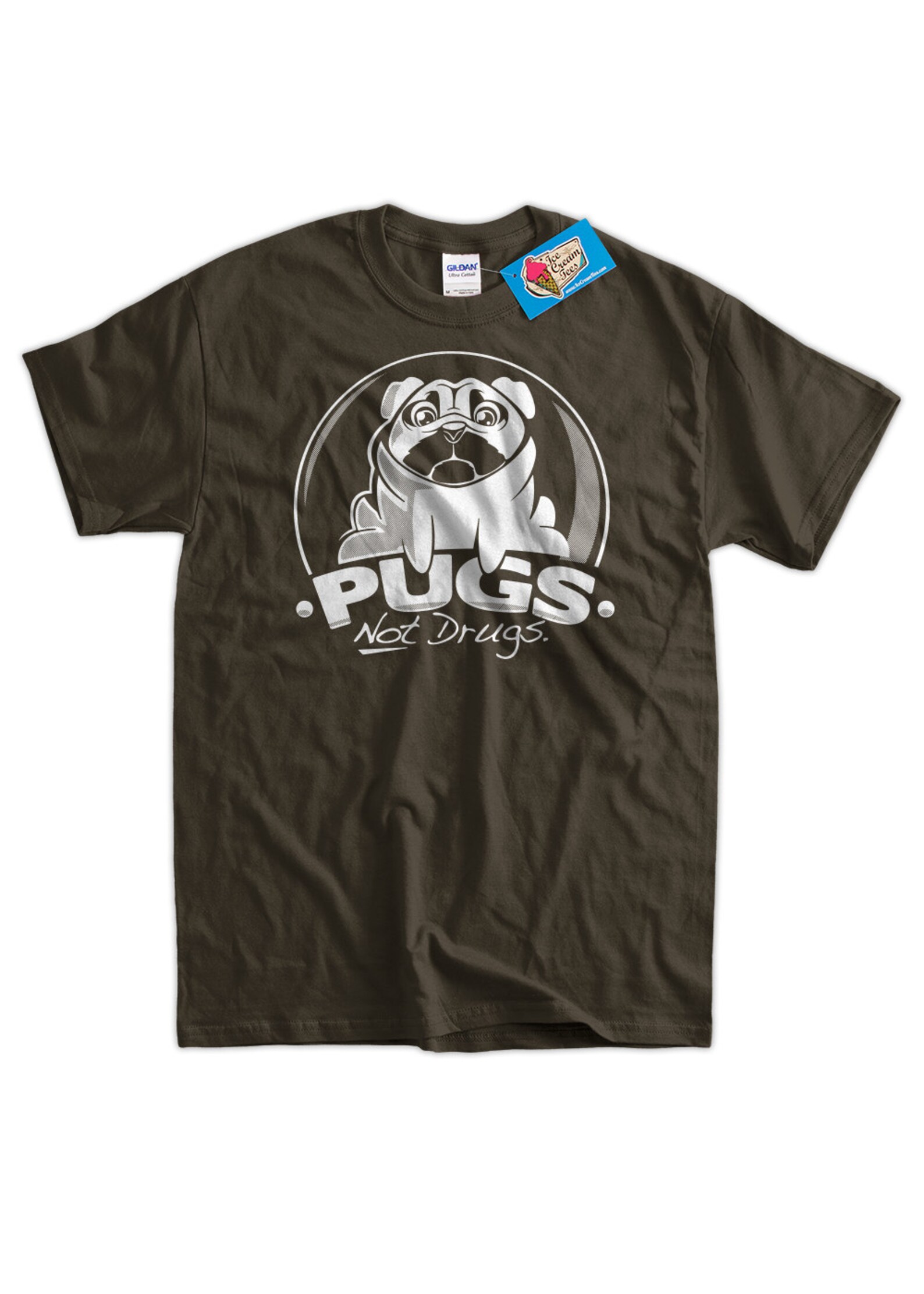 Funny Pug Dog Tshirt Pugs Not Drugs T-shirt Tee Shirt Mens - Etsy
