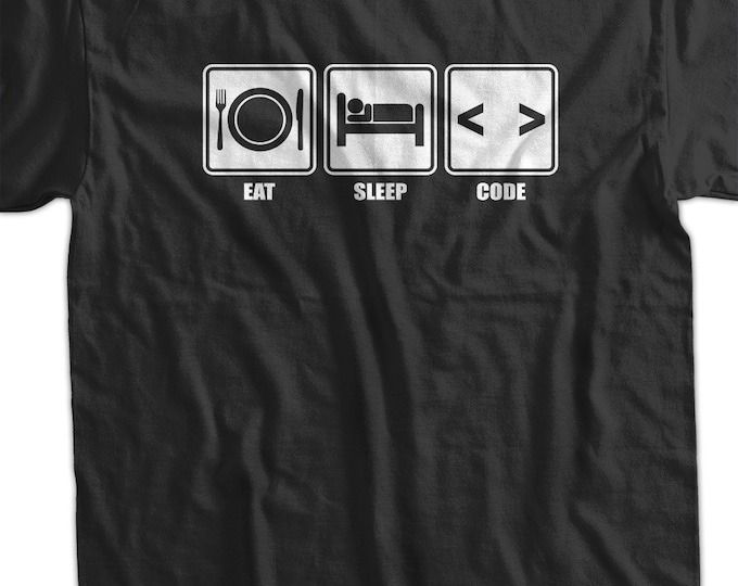 Funny Computer Geek T-Shirt Eat Sleep Code T-Shirt V1 Computer Code T ...