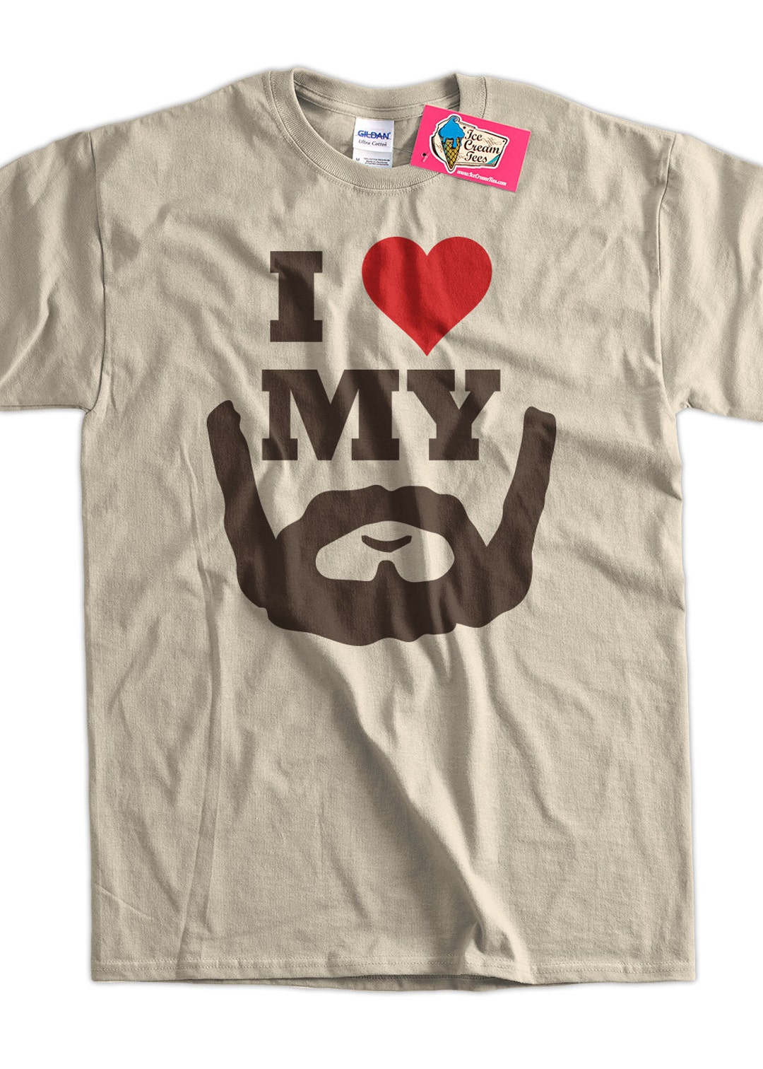Funny Geek Beard I Heart Love My Beard Screen Printed - Etsy