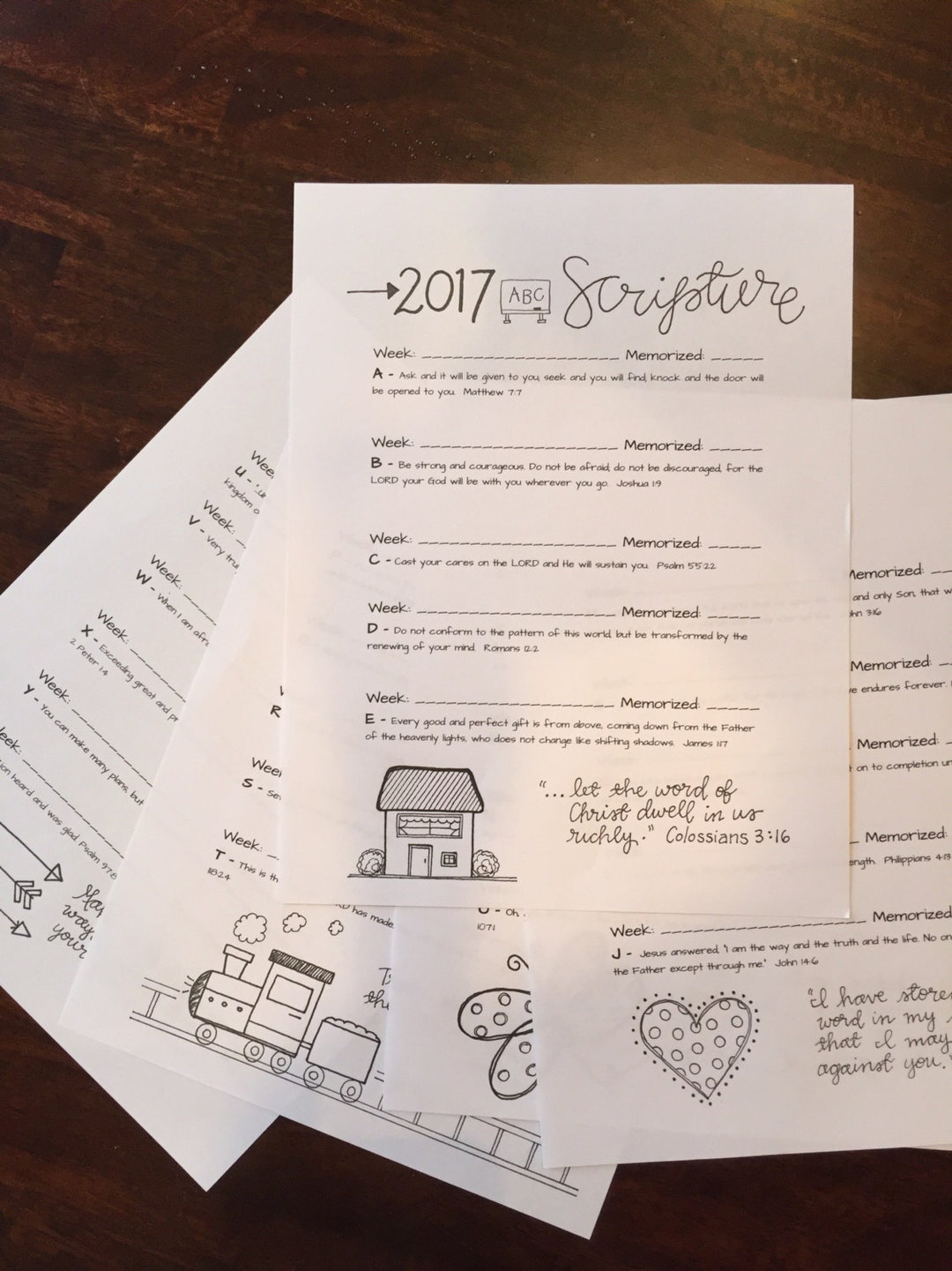 Bullet Journal Printable Template Instant Download - ABC Scripture ...