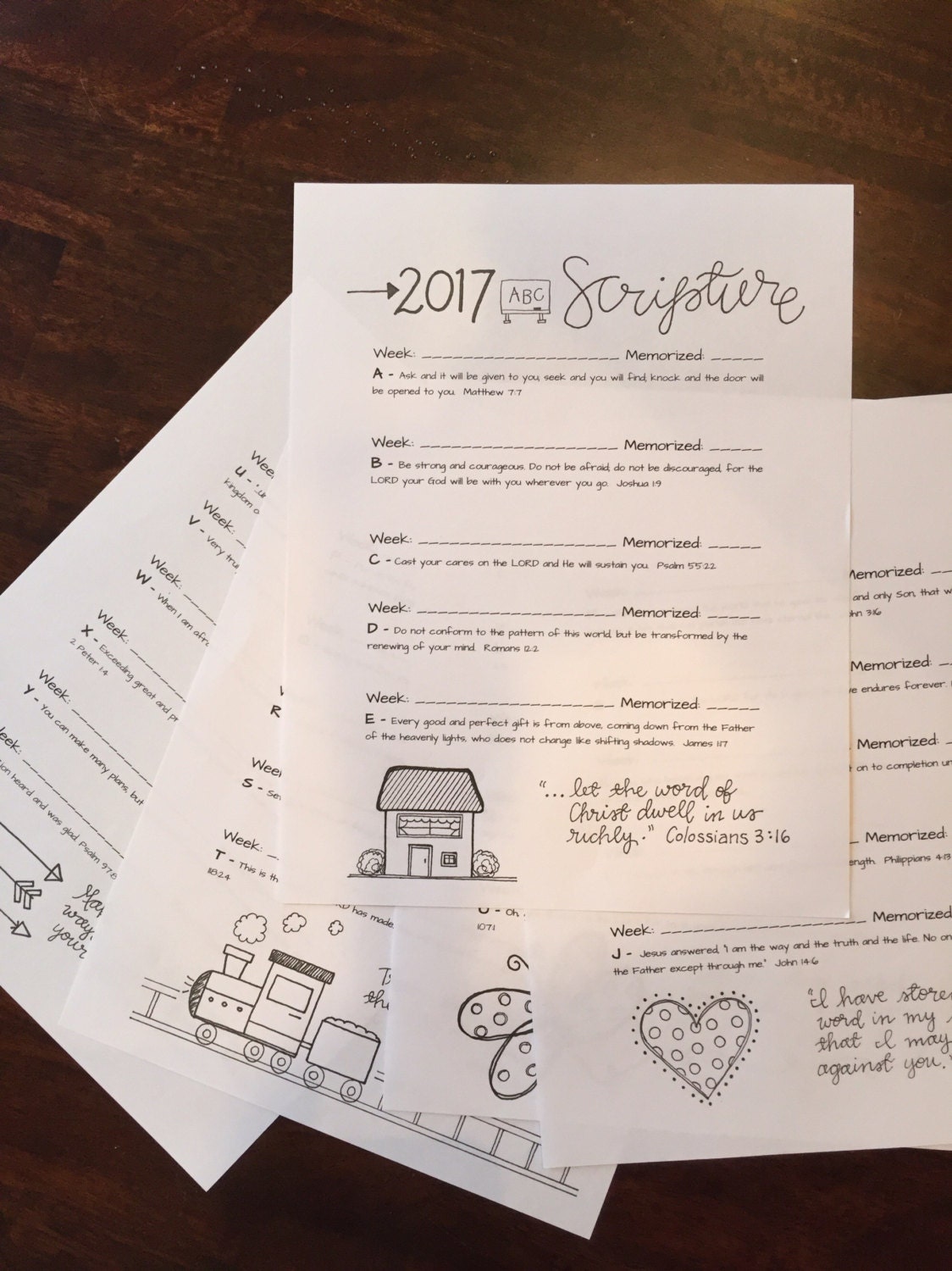 Bullet Journal Printable Template Instant Download - ABC Scripture ...