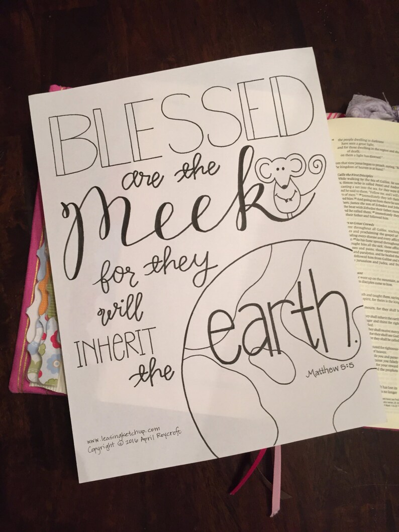 Coloring Sheet Printable Template Instant Download - Beatitudes - Etsy