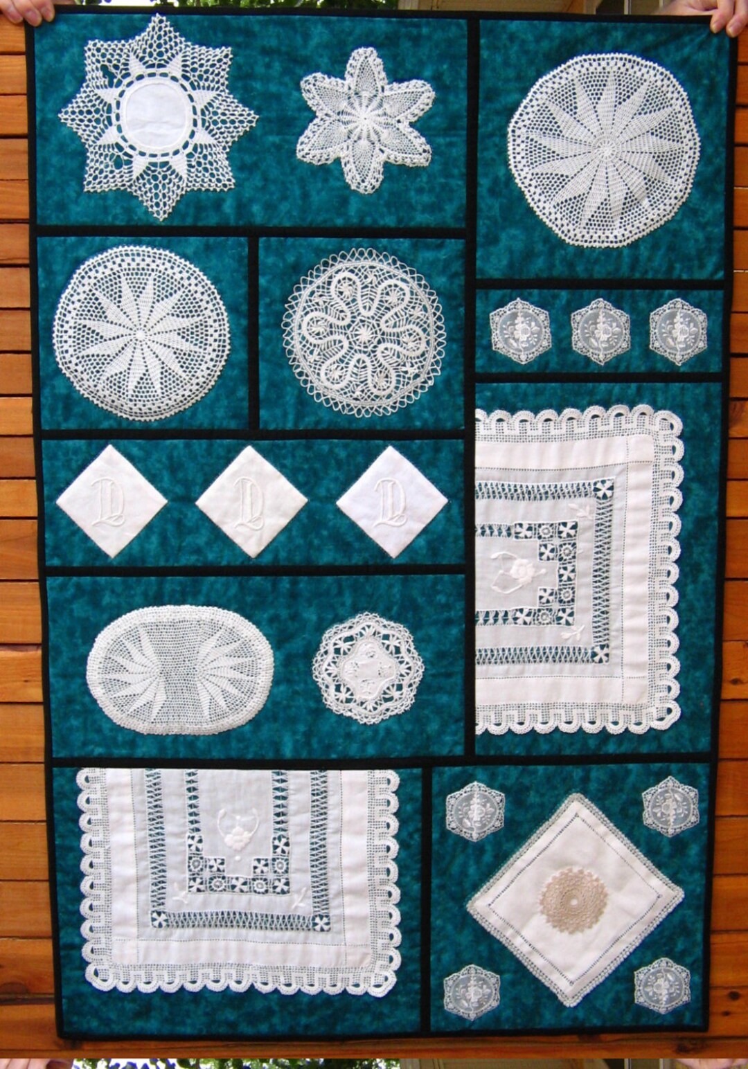 Wall Hanging Showcases Vintage Crocheted Doilies. Antique Linens, Home ...