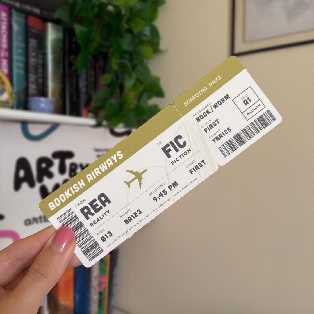 Bookish Boarding Pass Soft Matte Die-cut Bookmark, Book Lover Gift - Etsy