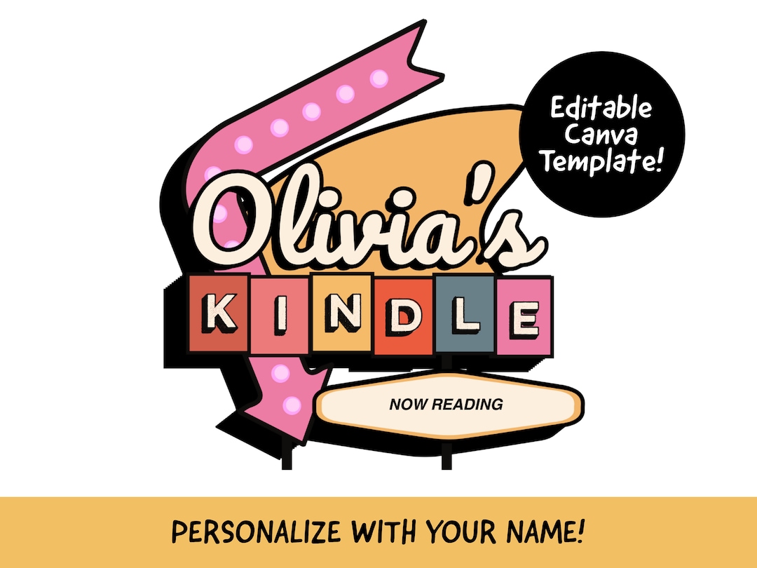 Kindle Sticker of Your Name Custom Retro Sign Design for Your Kindle ...