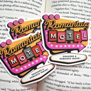 The Romantasy Motel Bookish Kindle Sticker, Gift for Book Lovers and ...