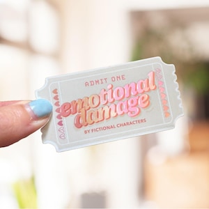 Emotional Damage Ticket Sticker: Bookish Kindle Sticker - Etsy