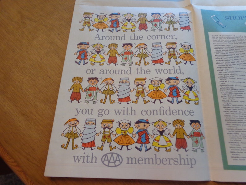 Vintage 1962 aaa Auto Club Original World Map - Etsy