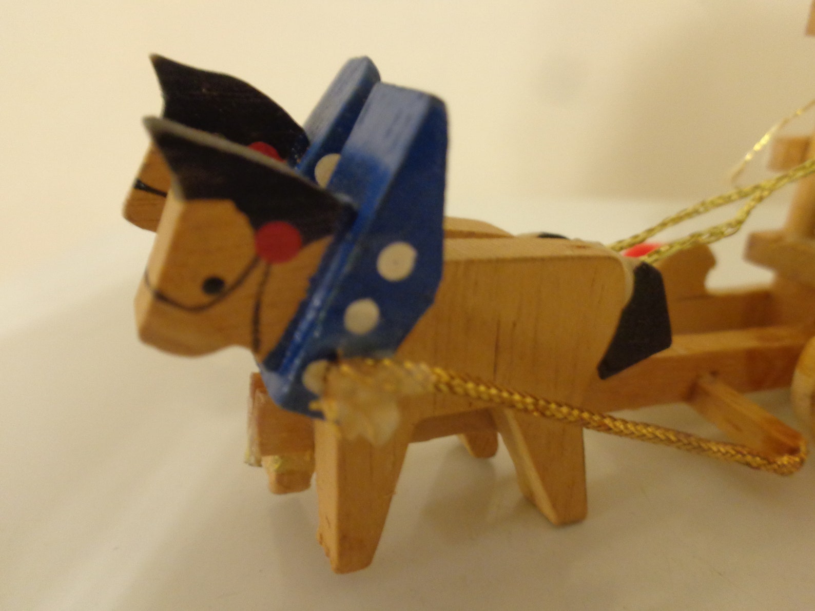 Vintage Christmas Wooden Horse & Buggy With Bottle Brush Tree - Etsy