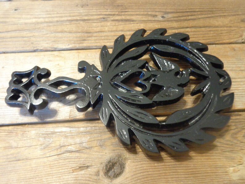 Vintage Large Cast Iron Trivet With Eagle& Hearts,1970's -vintage ...