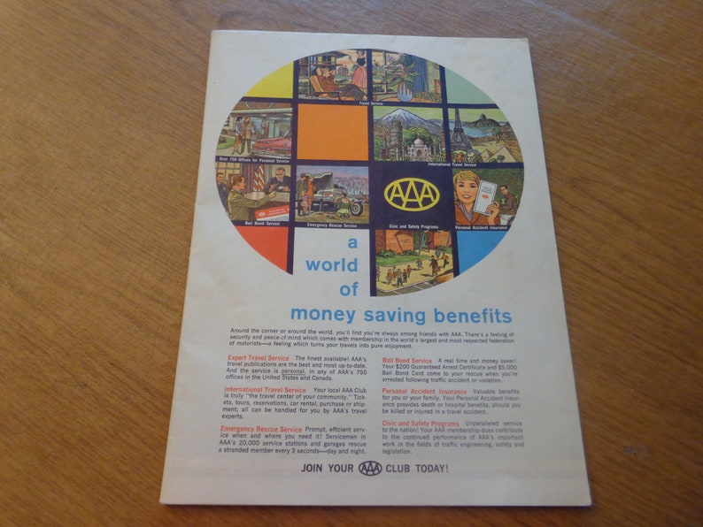 Vintage 1962 aaa Auto Club Original World Map - Etsy