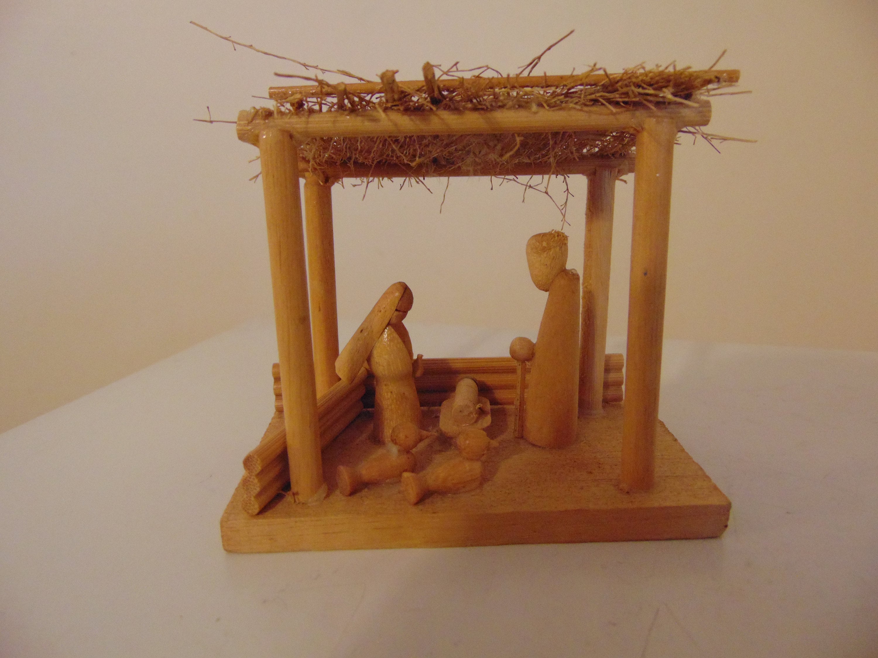 Vintage Christmas Wooden Nativity With Mary Joseph & Baby - Etsy