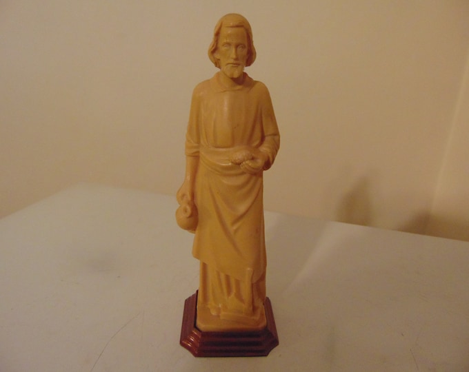 Vintage Standing Jesus Holding Bread & Jug Statue, Plastic, 1960's ...