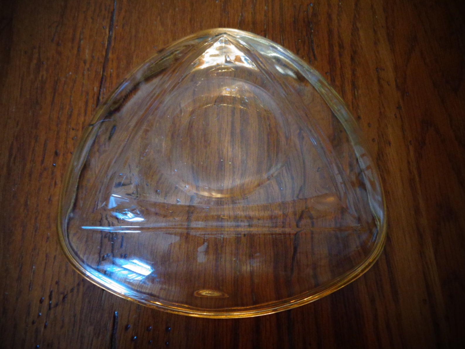 Vintage Triangle Shaped Gold Rimmed Glass Bowl Candy Dish - Etsy