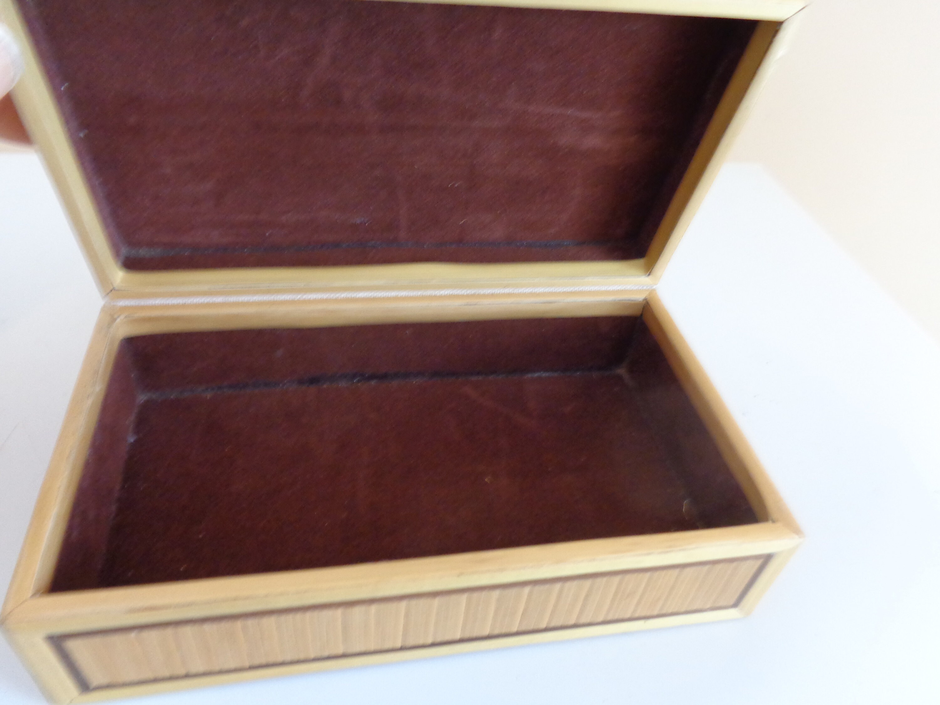 Vintage Bamboo Wood Box With Inlaid Leaf Designs & Brown - Etsy