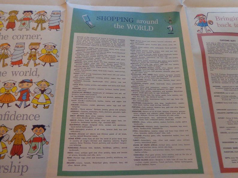 Vintage 1962 aaa Auto Club Original World Map - Etsy