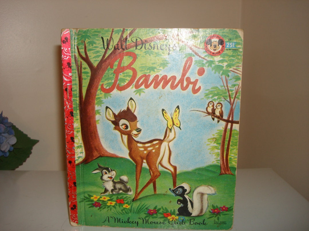 Vintage Walt Disney bambi Children's Book, 1948, A Mickey Mouse Club ...